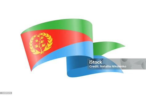 Waving Eritrea Flag National Waving Flag On A White Background Stock Illustration Download