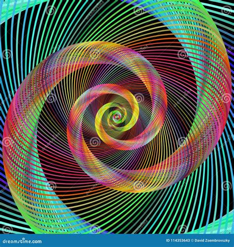 Multicolored Spiral Fractal Design Background Stock Vector