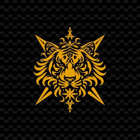 복잡한 디자인과 호랑이 그래프 자연 허브 터 디자인 컬렉션과 함께 애니스 스타 기호 로고 프리미엄 Psd 파일