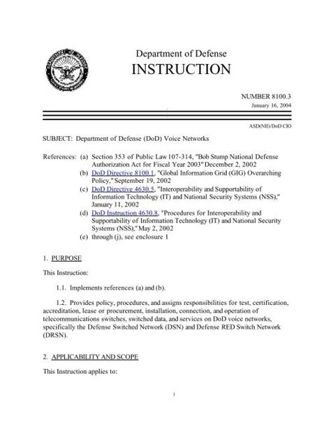 Dod Instruction 81003 Joint Interoperability Test Command