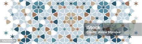 아랍어 이슬람 벡터 패턴 테두리 장식 질감 배경 아랍어 색상 모자이크 붕괴기만된 기하학적 하프톤 패턴 기하 도형에 대한 스톡 벡터 아트 및 기타 이미지 Istock