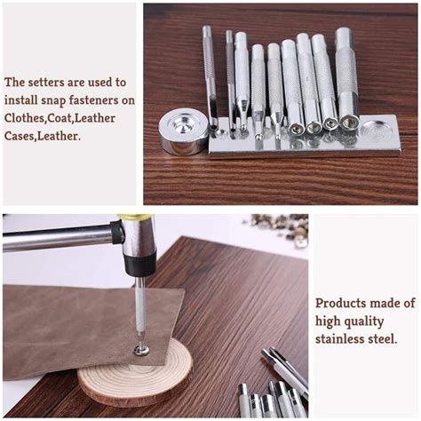 Lmdz Leather Snap Fasteners Kit Press Stud Metal B Grandado