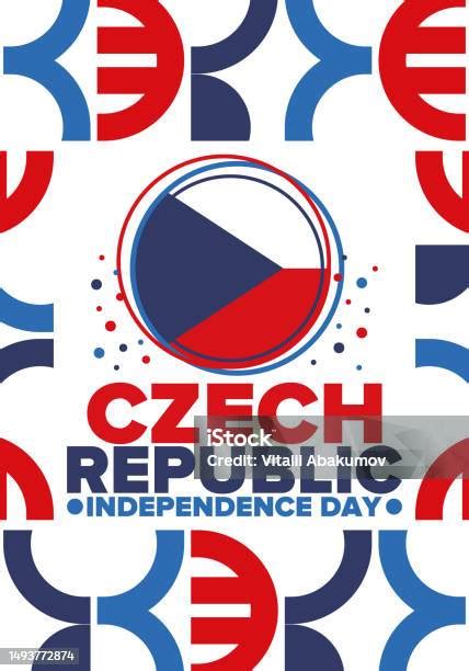체코 독립 기념일 10 월 28 일에 매년 축하되는 국가 행복한 휴일 체코 공화국 국기 빨간색과 파란색 애국적인 요소 포스터 카드 배너 및 배경 벡터 일러스트 레이 션 10
