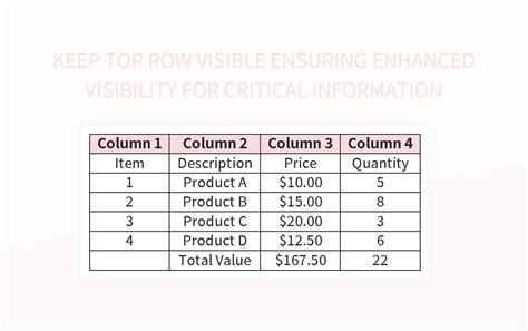 Keep Top Row Visible Ensuring Enhanced Visibility For Critical