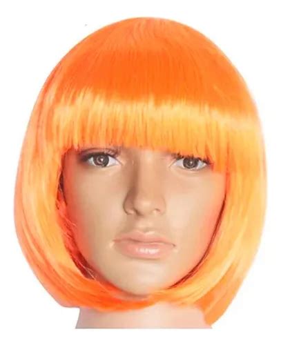 Peluca Ref Sl 101 Halloween Disfraz Negra Blanca Color Naranja Mercadolibre