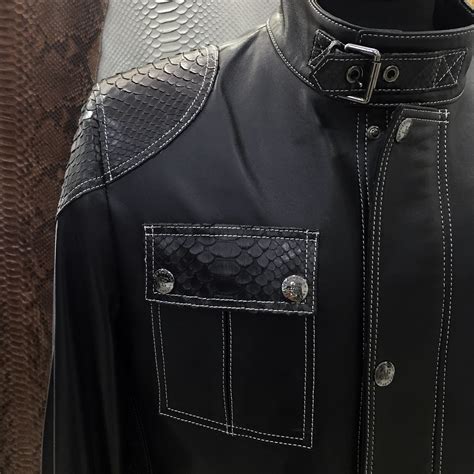 Real Python Trim Leather Jacket Leather Guys Luxury Leather Jackets