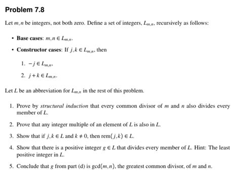 Solved Problem Let M N Be Integers Not Both Zero Chegg