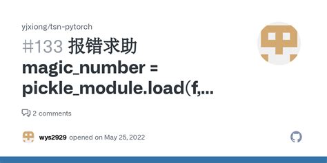 报错求助magicnumber Picklemoduleloadf Pickleloadargs Pickleunpicklingerror Invalid