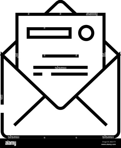 Official Message Line Icon Concept Sign Outline Vector Illustration Linear Symbol Stock