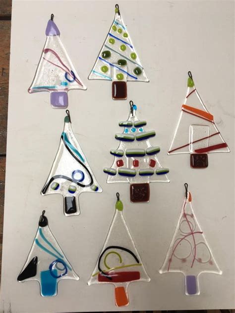 Fused Glass Christmas Tree Ornaments