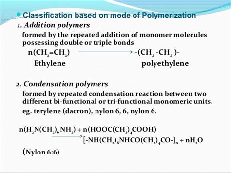 What Is The Difference Between Addition Polymerisation And Condensation Polymerisation