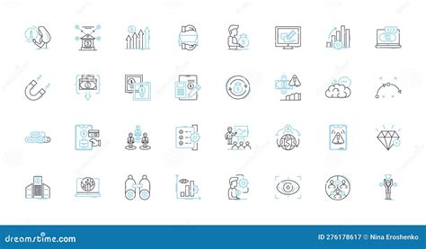 Digital Industry Linear Icons Set Digitalization Innovation Transformation Disruption
