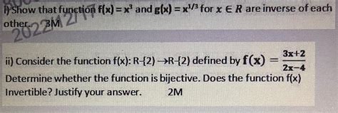 solved 1 show that function f x x3 and g x x1 3 for x∈r