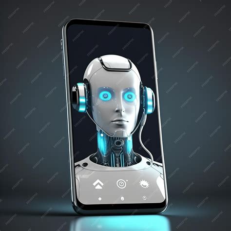 Premium Photo Mobile Bot In Smartphone Cyborg Or Robot With Ai Look