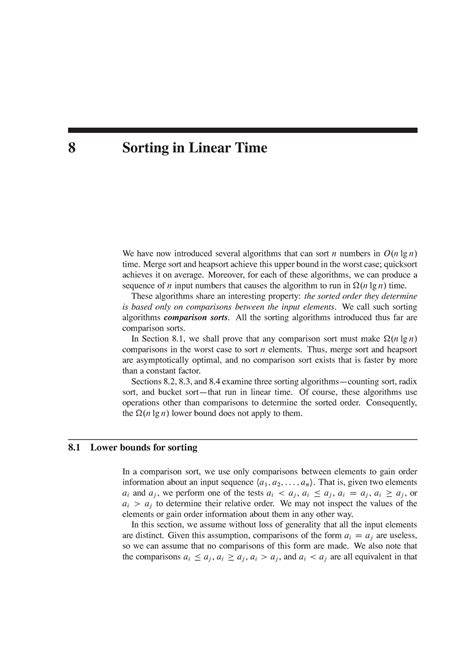 Chapter 08 Sorting In Linear Time 8 Sorting In Linear Time We Have