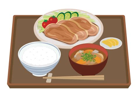 生姜焼き定食のイラスト 無料のフリー素材 イラストエイト