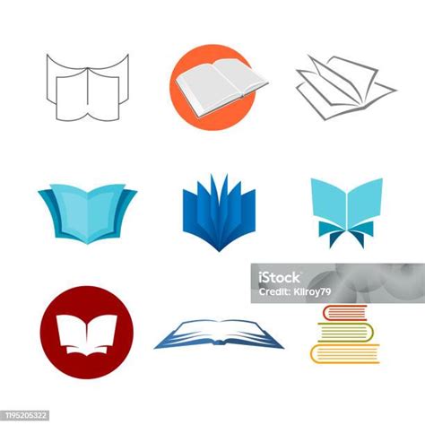 책 로고 세트입니다 교육 학습 사전 또는 기타 테마에 대한 다양한 스타일 책 기호 로고에 대한 스톡 벡터 아트 및 기타 이미지 로고 광고 교육 Istock
