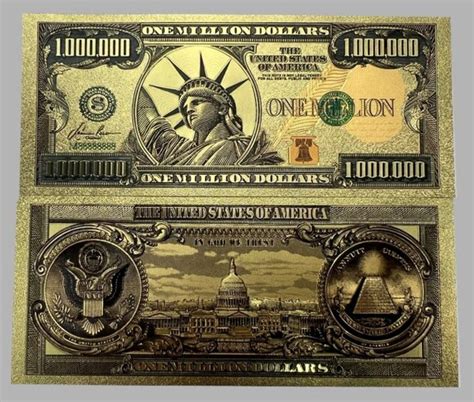 One Million Dollar Bill Gold Foil Note For Entertainment Only Etsy