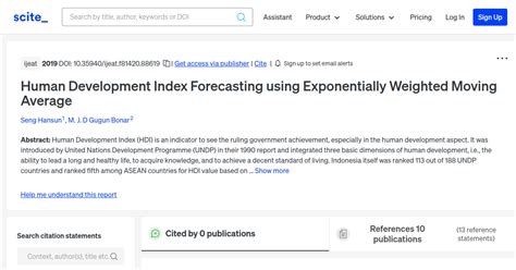 Human Development Index Forecasting Using Exponentially Weighted Moving Average