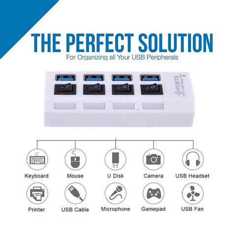 Mini USB 3 0 HUB Super Speed 5Gbps 4 Port 5V 2A