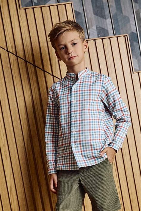 Camisa De Niño Cuadros Colores R130478 Tienda Moda Infantil Online
