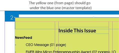Print Design Arranging Objects Under Master Template Objects In Adobe