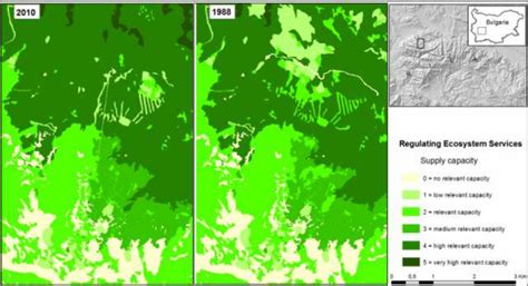Maps Of Regulating Ecosystem Services Supply For 1988 And 2010