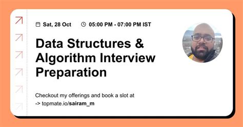 Join Me For Data Structures And Algorithm Interview Prep Sairam M