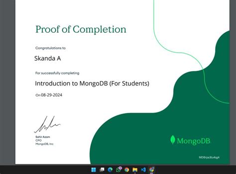 Skanda A On Linkedin Mongodb Nosql Database Learningjourney Techskills Continuouslearning