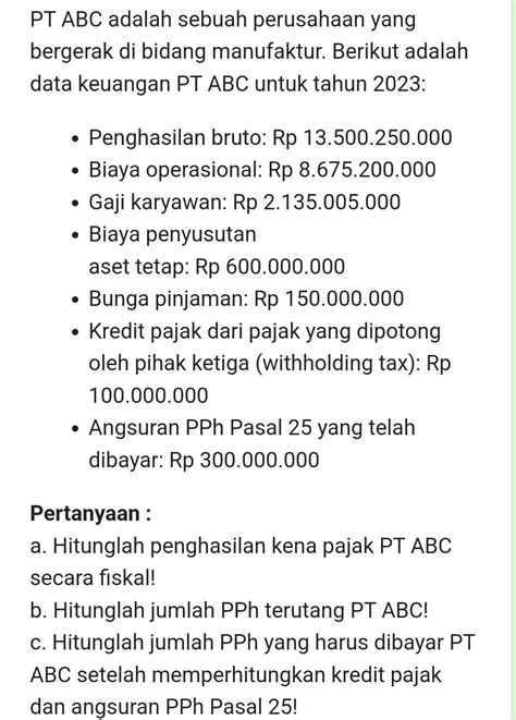 Pt Abc Adalah Sebuah Perusahaan Yang