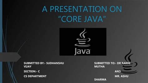Presentation On Core Java Pptx