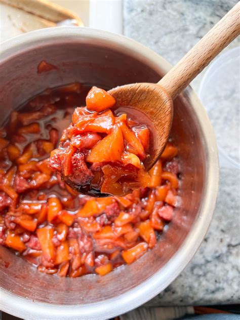 Strawberry Peach Compote Cooking With Our Csa