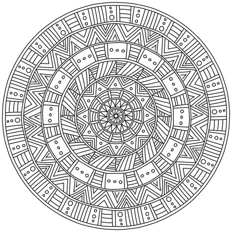 Premium Vector Symmetrical Mandala With Linear Patterns Meditative