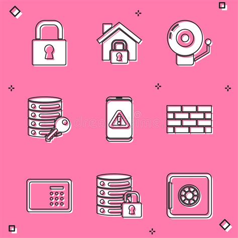 Set Lock House Under Protection Ringing Alarm Bell Server Security