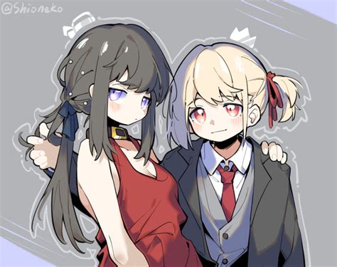 Nishikigi Chisato And Inoue Takina Lycoris Recoil Drawn By