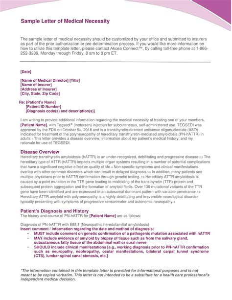 Free Printable Letter Of Medical Necessity Templates Pdf Word