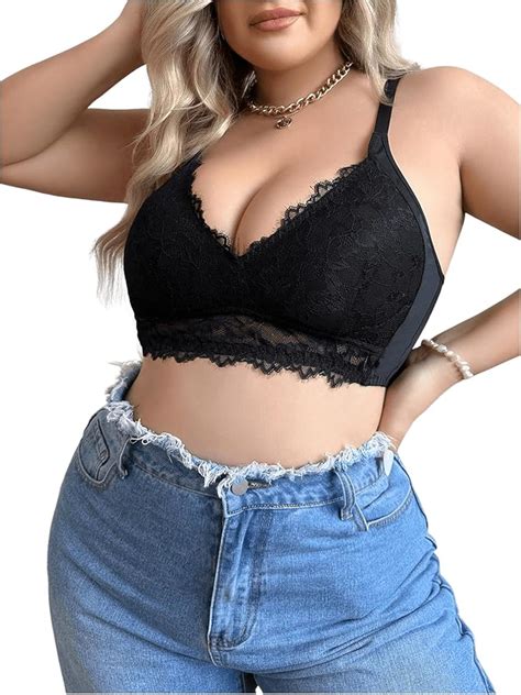 Plus Size Black Bralette