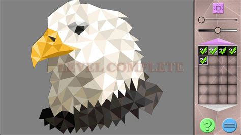 폴리곤 아트 Polygon Art 1페이지 플레이 잘생긴 독수리 Youtube