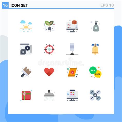 16 Universal Flat Colors Set For Web And Mobile Applications Guide Map Monitor Sprayer