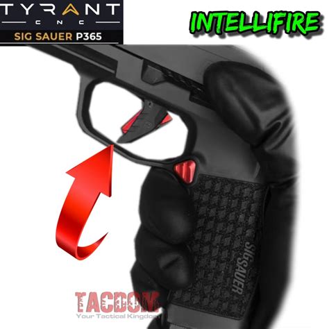 Tyrant Designs Cnc Intellifire Trigger For Sig Sauer P365 Black Red Stainless Steel Shoe