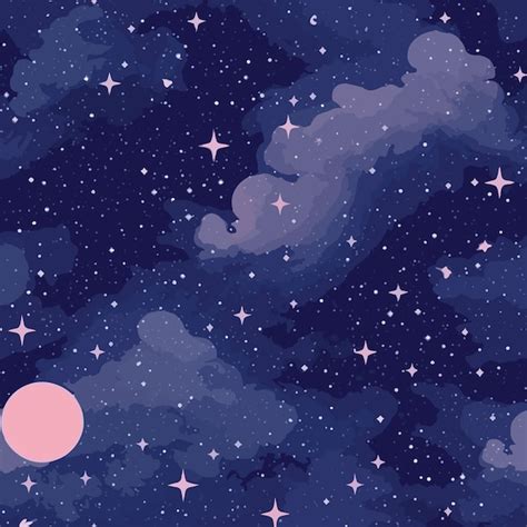 Premium Vector Seamless Colorful Galaxy Pattern