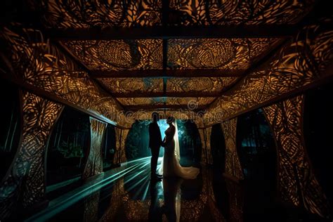 Wedding Couple Indoors Is Hugging Each Other Neural Network Ai Generated Stock Illustration