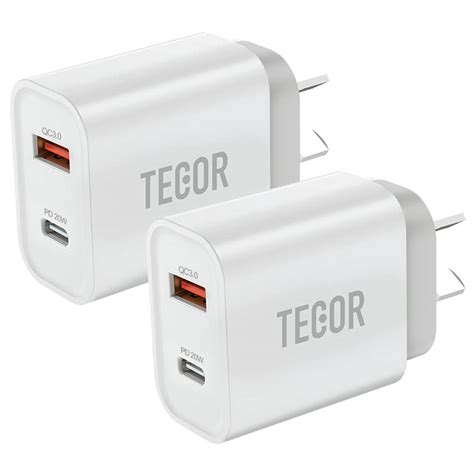 W Dual Port Usb Fast Charger Usb C Usb A Power Adapter Pd Qc Wall Charger Tecor Inkstation