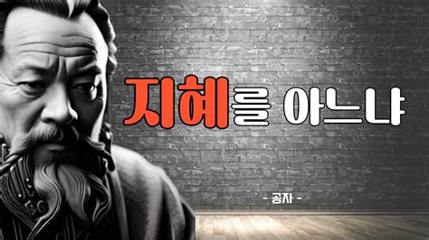 공자 명언 가슴에 울림을 주는 삶의 지혜 명언모음 논어 격언 오디오북 Youtube