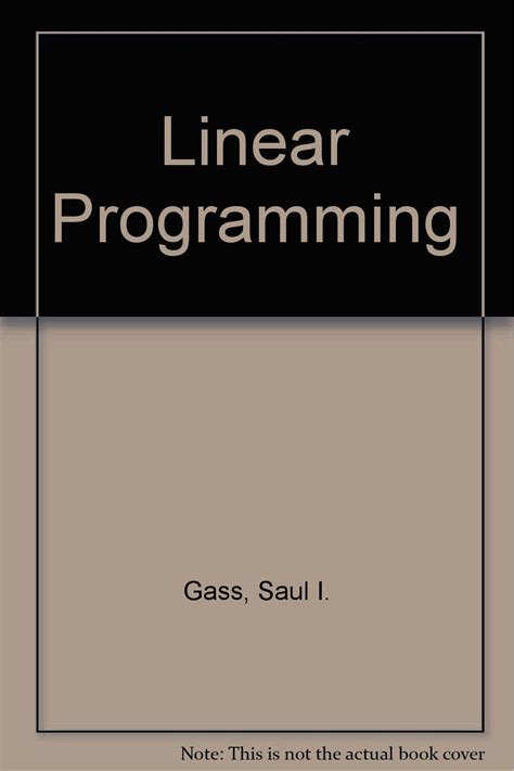 linear programming gass saul i books
