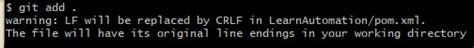 Git Gui Git Warning Lf Will Be Replaced By Crlf Stack Overflow