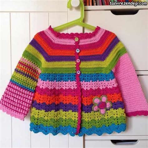 مدل ژاکت بافتنی دخترانه کلاه ، دستکش و هدبند مجله تصویر زندگی