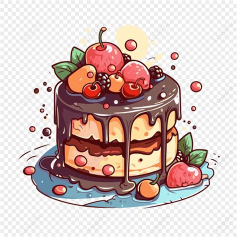 초콜릿 시럽 만화와 케이크 클립 아트 과일 케이크 그림 벡터재료요리 Png 일러스트 무료 다운로드 Lovepik