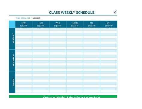 Free Printable Class Schedule Templates [excel Word Pdf] College