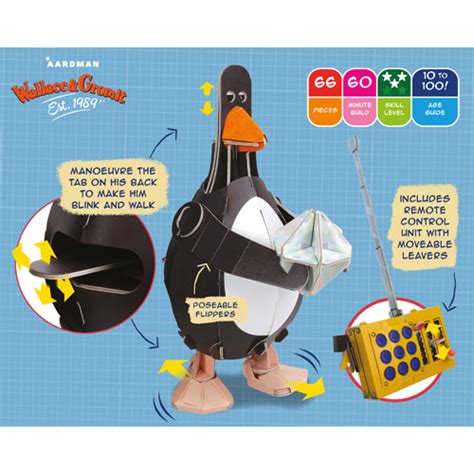 Wallace And Gromit Feathers Mcgraw Kit Paper Engine Whirligig Toys
